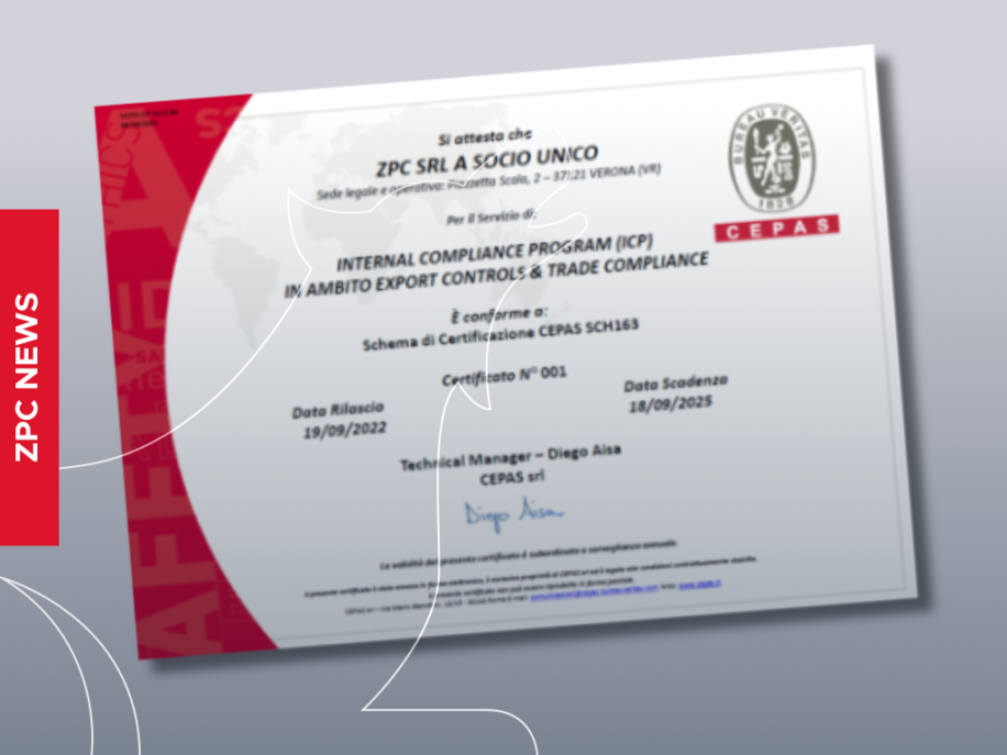 Internal Compliance Program: superato l’audit di valutazione della ...